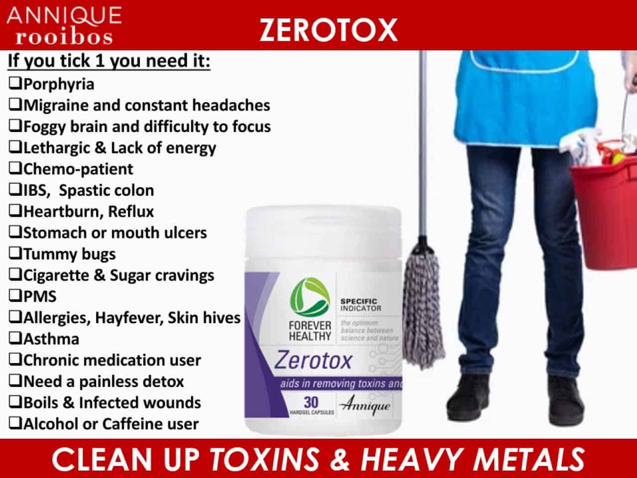 Zerotox 30 capsules - Annique Rooibos